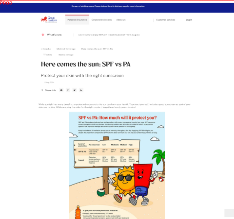 Here comes the sun: SPF vs PA | Medical Coverage | Great Eastern Singapore